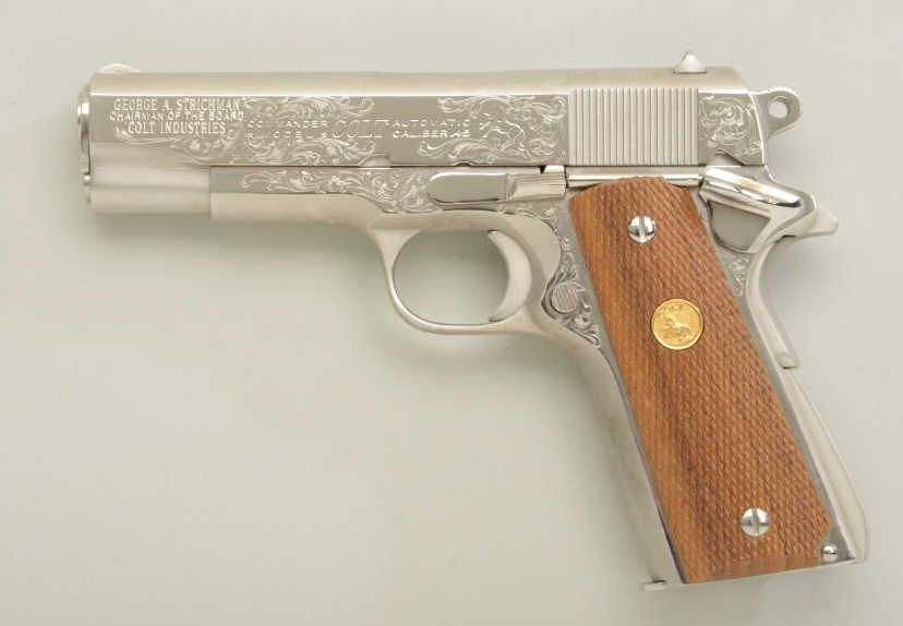 Colt Lightweight Commander semi-auto pistol, .45 ACP cal., nickel ...