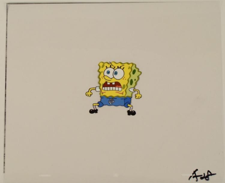Original SpongeBob Animation Art Cel Hopping Mad