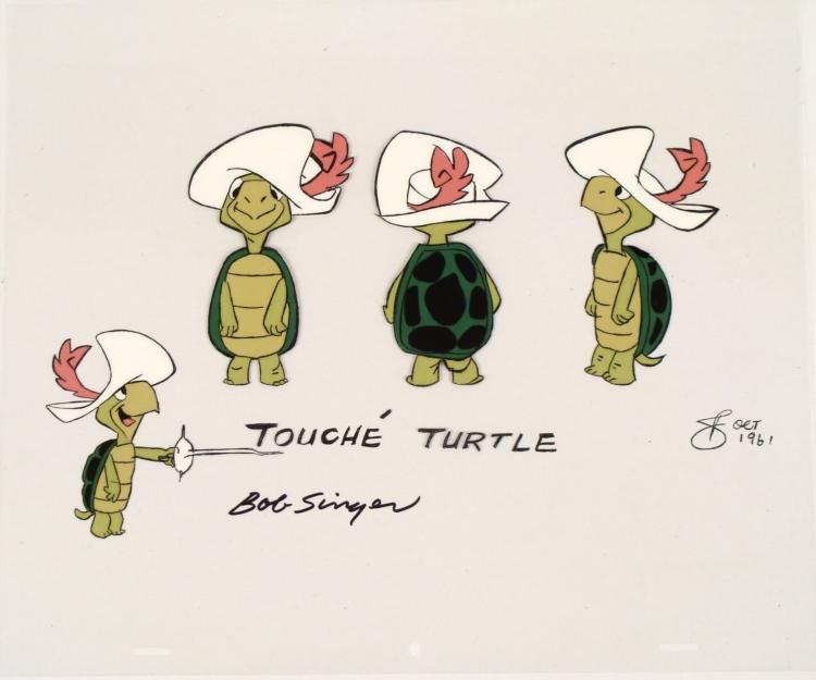 Touche Turtle Original Animation Model Cel Signed 1961