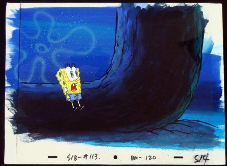 SpongeBob Original Production Cel, Background Yikes!