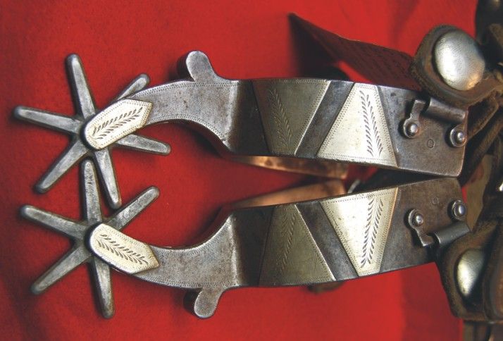 silver overlaid Kelly spurs with the very rare O mark