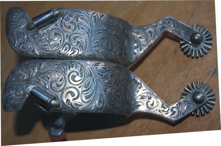 Fleming silver overlaid goose neck spurs