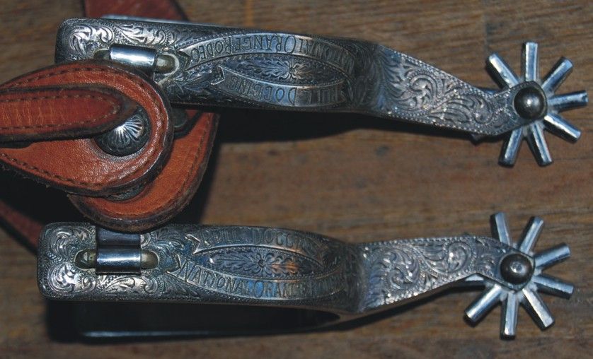 Fleming silver overlaid trophy spurs