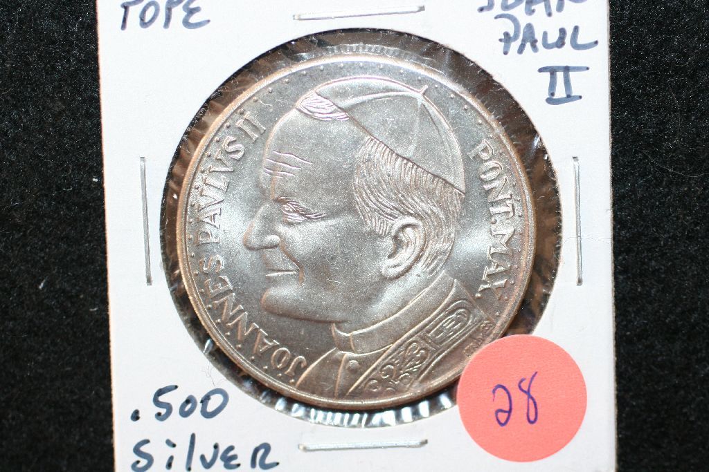 Pope John Paul II Foreign Coin, .500 Silver