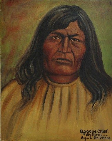 Original painting "Apache Chief Victoria" by Louis Shipshee 1896-1975 ...