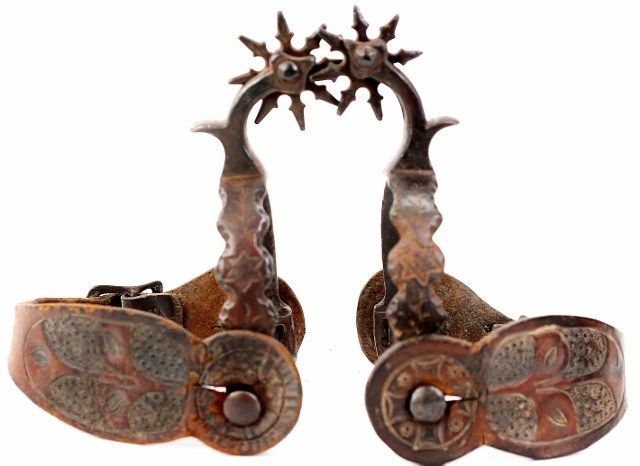 Unmarked Buermann iron spurs No. 1281 in catalog with engraved outer ...