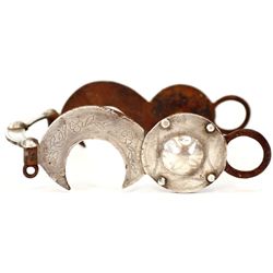 Unmarked half moon bit possibly Walla Walla Prison, large dome Conchos ...