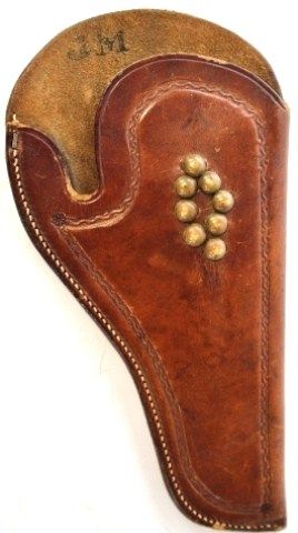 Minty Wyeth stamped leather holster with original brass spot decorated ...