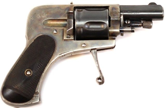 Belgian Baby Hammerless 6.25 acp SN 6 folding trigger revolver blued ...