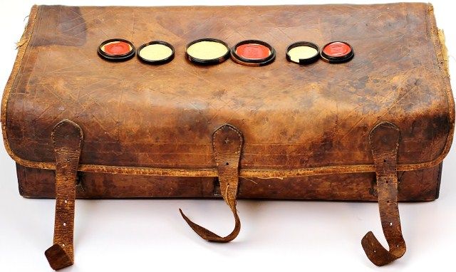 Leather valise having belonged to earliest Bostonian photographer ...