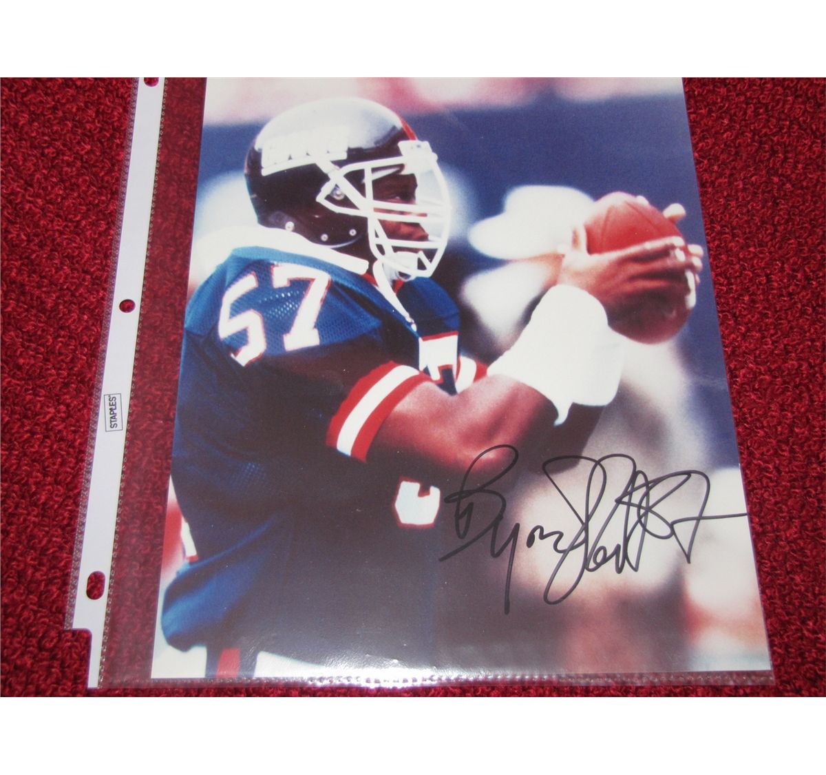 Football Byron Hunt New York Giants Autograph