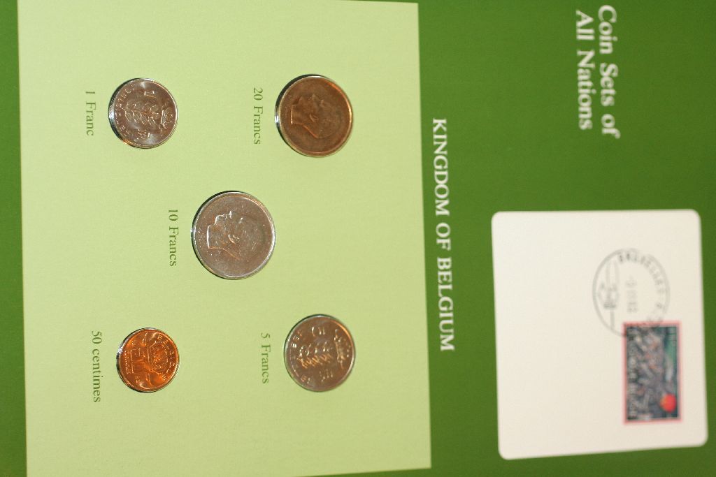 Kingdom of Belgium; Coin Sets of All Nations W/Stamp Dated 1983