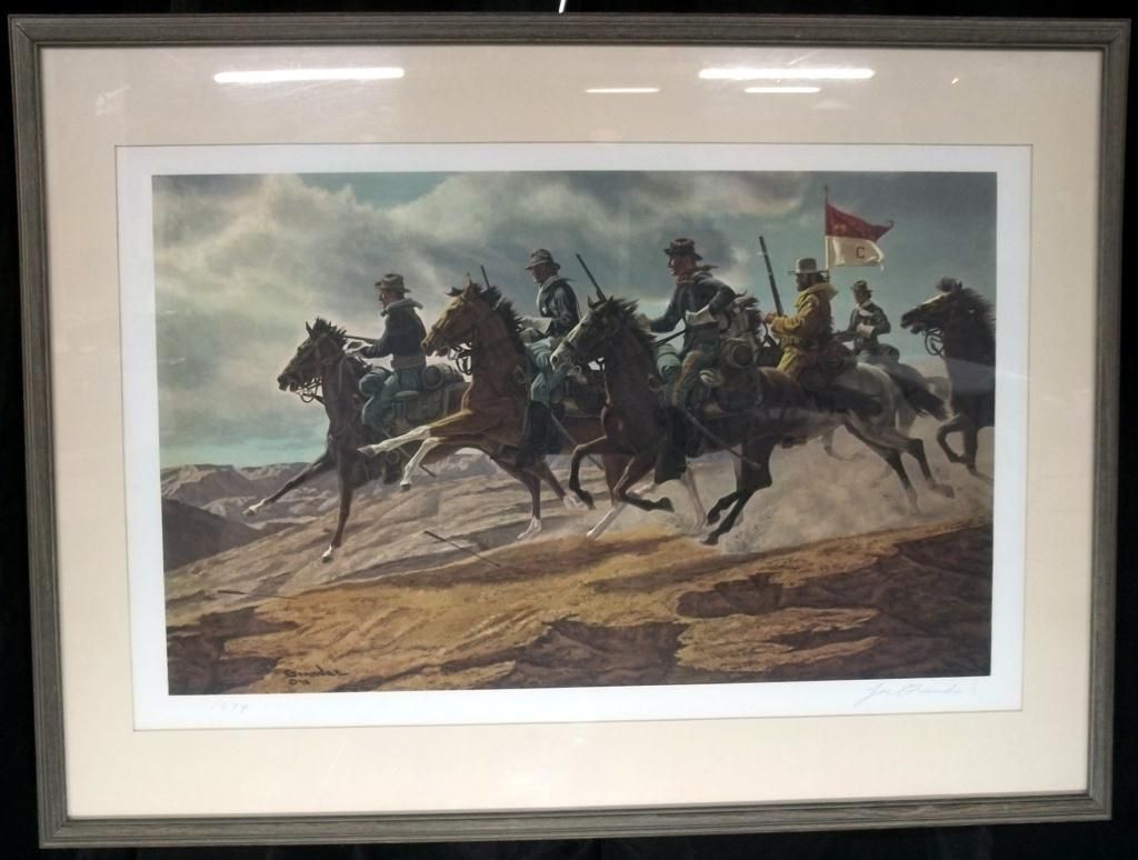 Joe Grandee Signed Lithograph "Pursuit And Attack"