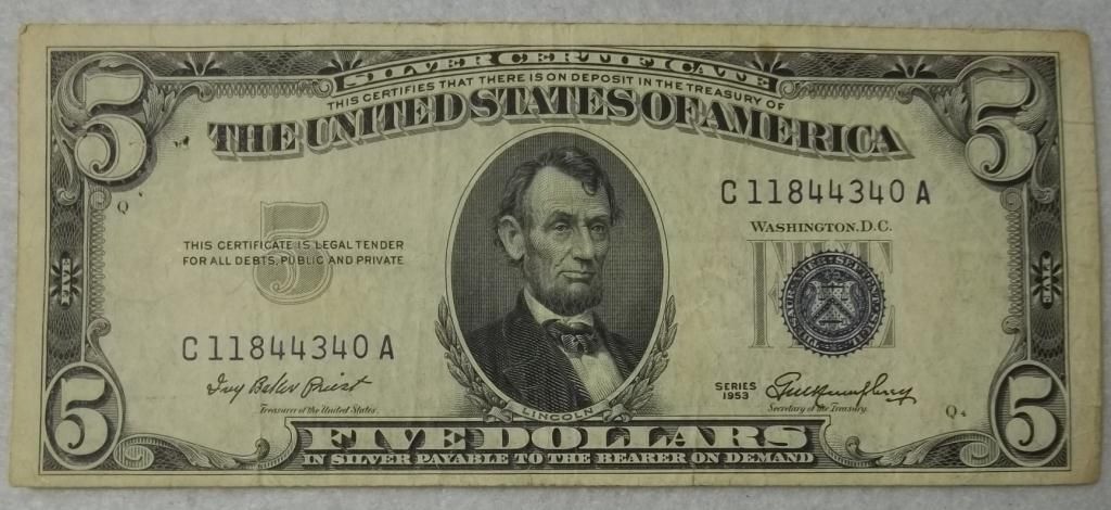 5 Silver Certificate Series 1953 5-silver-certificate-series-1953