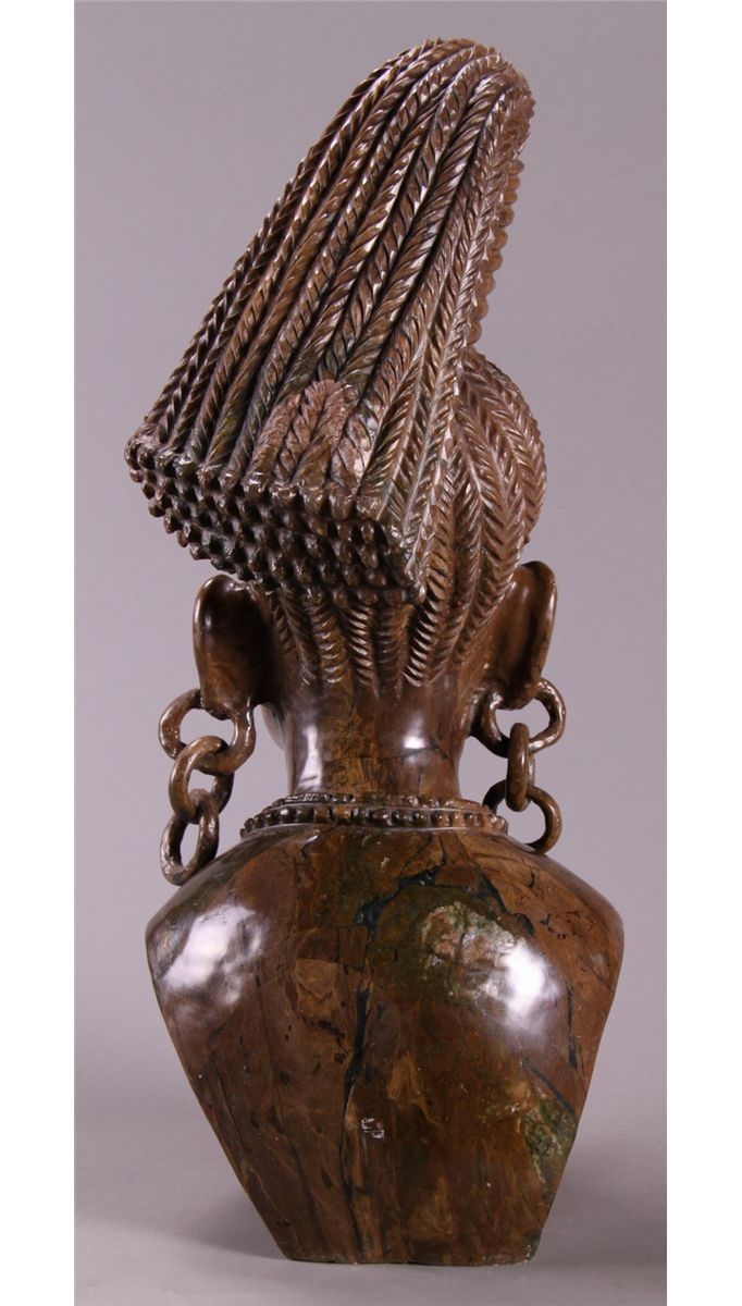 Nicholas Tandi (20th Century), Bust of Woman carve etc.