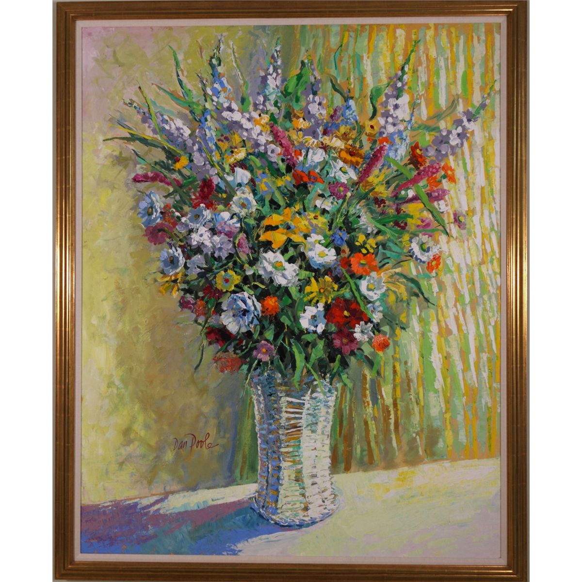 Dan Poole (American, 20th Century) "Flowers on White Counter"