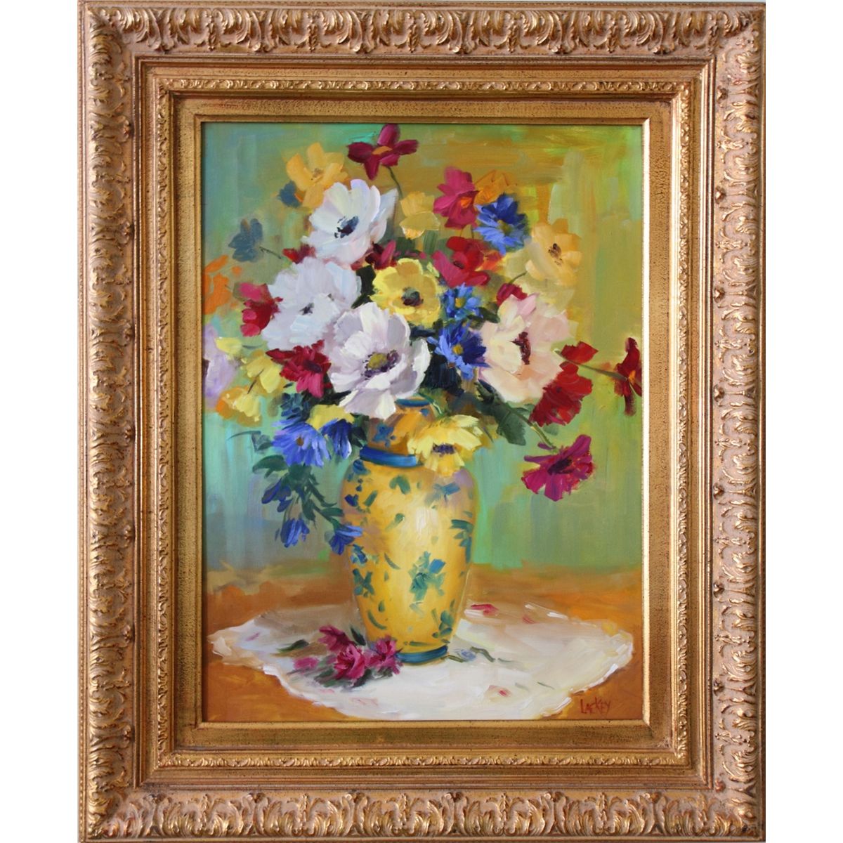 Jean Lackey (20th Century). Vase with Flowers.