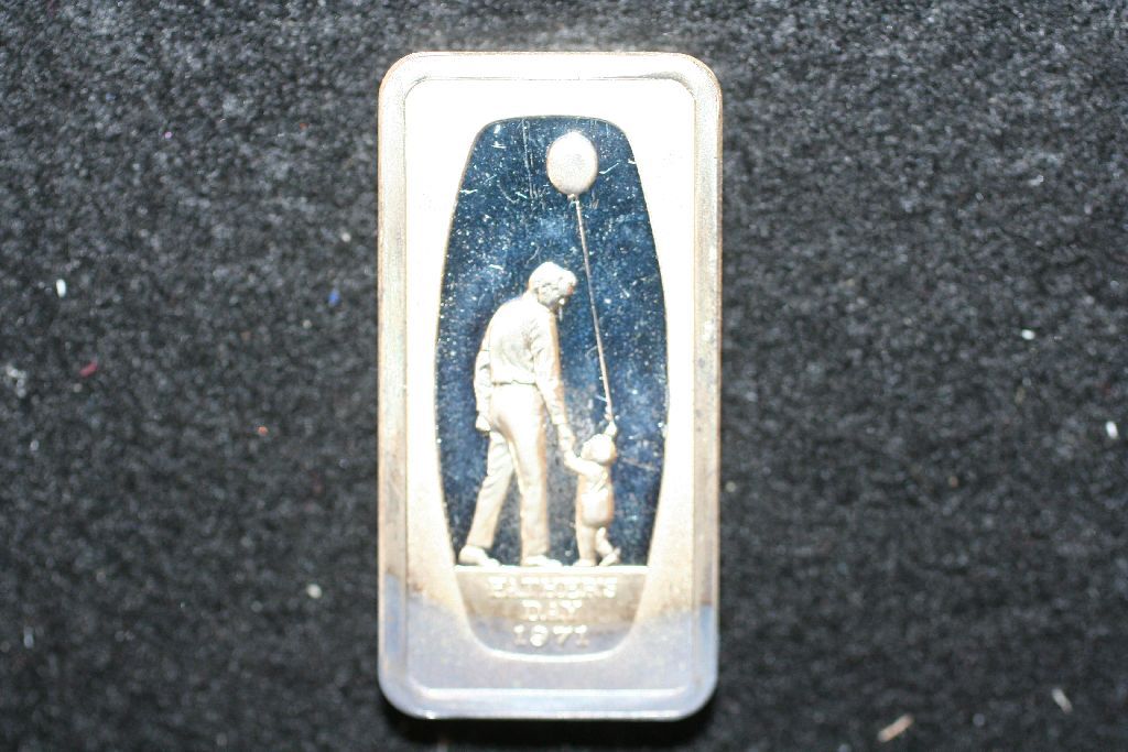 1971 Father's Day Silver Ingot, Solid Sterling Silver 1,000 Grain, The ...