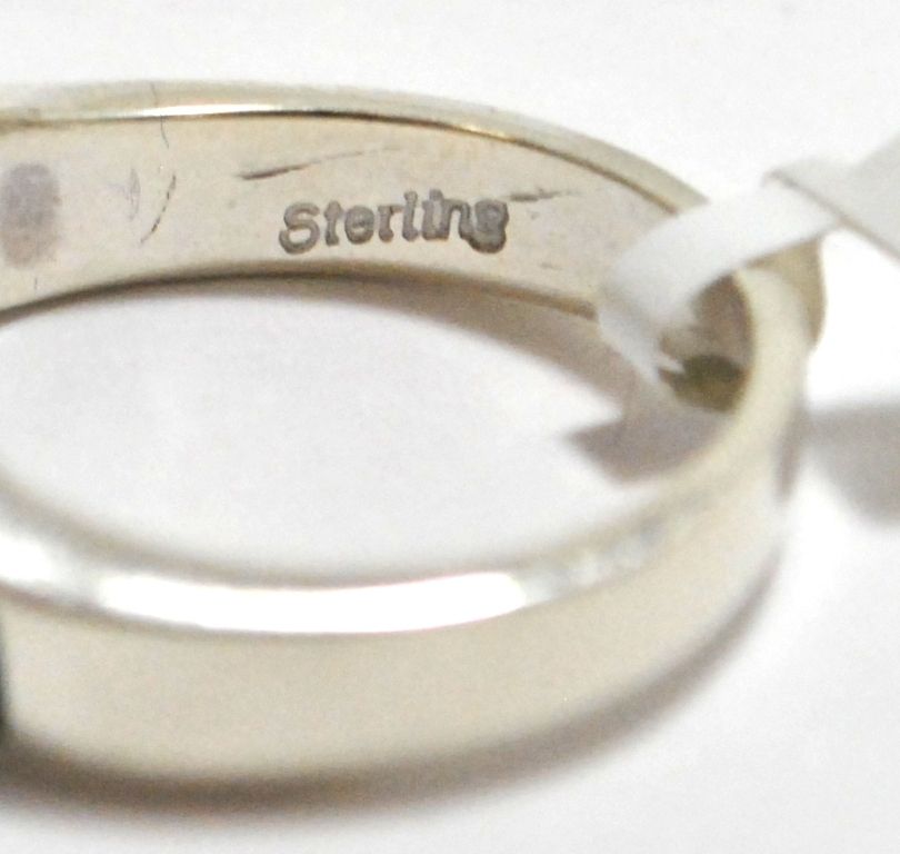 Navajo Turquoise Inlay Sterling Silver Women's Ring - Calvin Begay