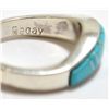 Navajo Turquoise Inlay Sterling Silver Women's Ring - Calvin Begay