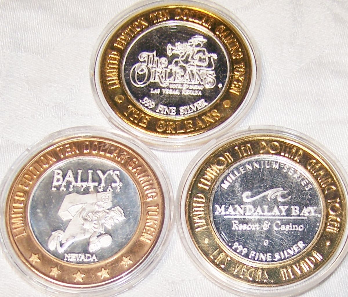 (3X$) .999 LIMITED EDITION SILVER CASINO STRIKES.