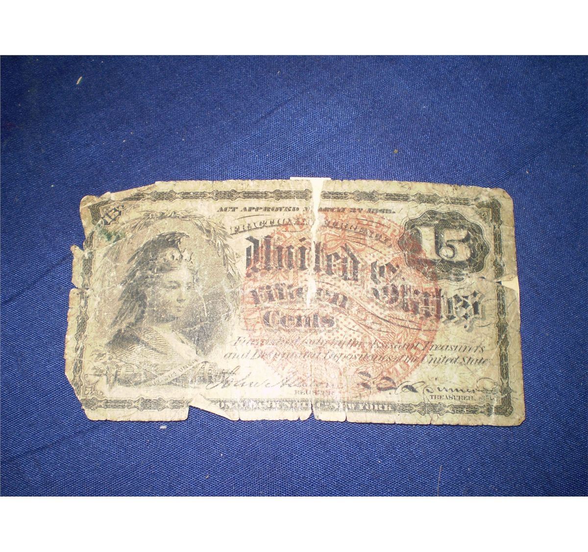 1863 15 cent bill