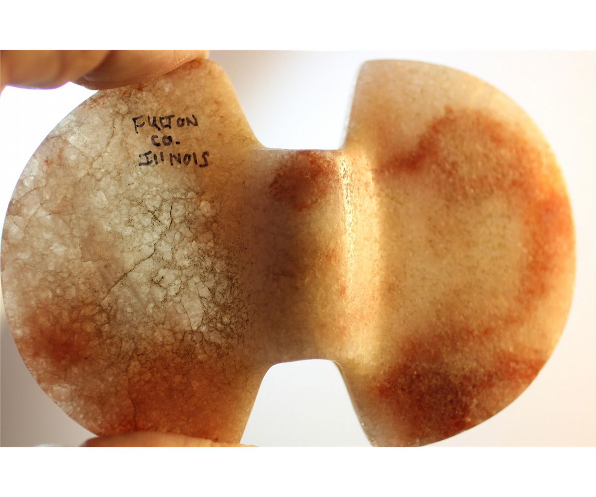 4"L x 2 3/4"W Butterfly Quartz Bannerstone, Illinois