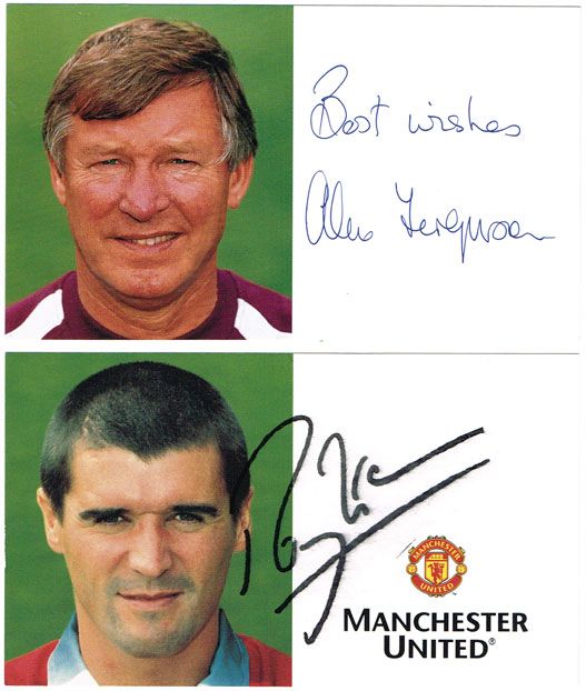 Soccer 1970s-2000s: Collection of Manchester United players' autographs