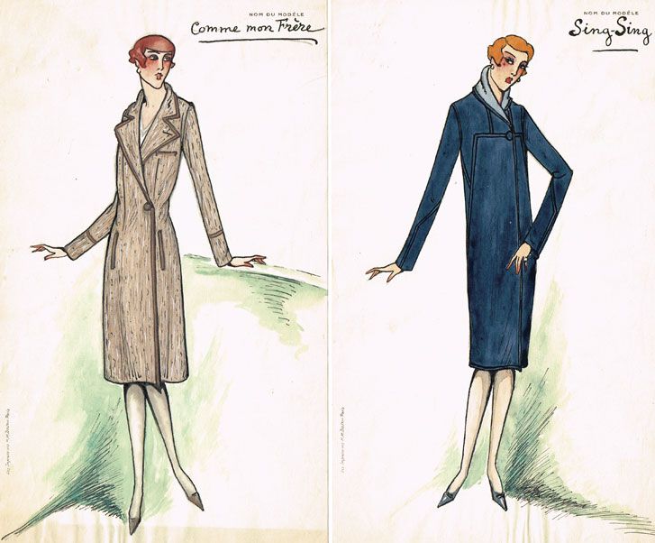 1920-30s: Christian Dior design watercolours, cloth samples and drawings