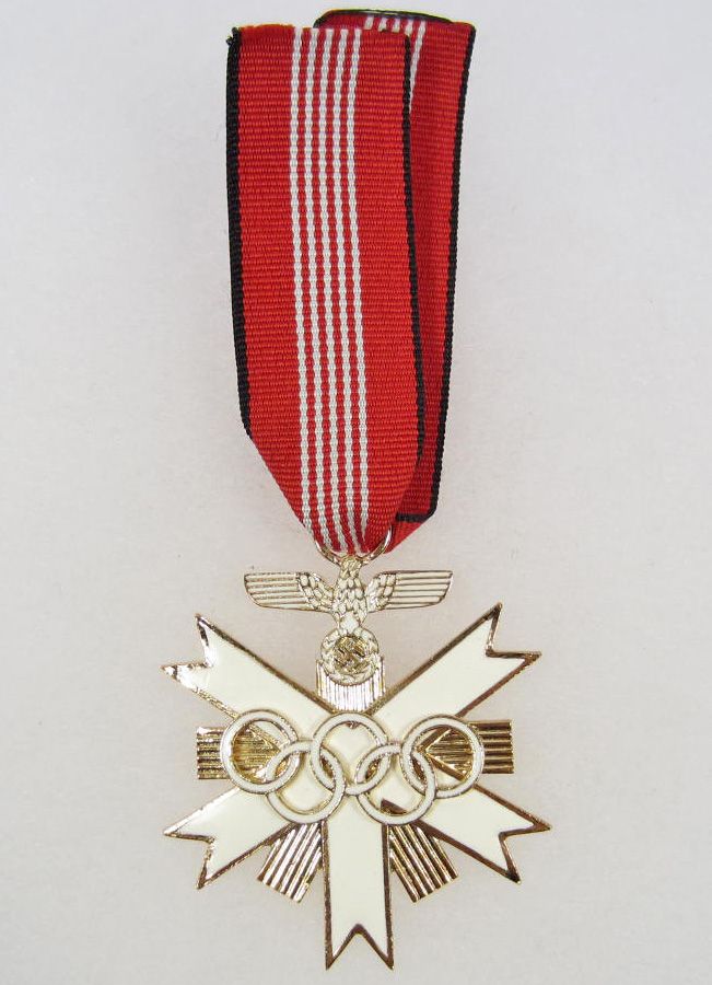 GERMAN NAZI OLYMPICS GOLD MEDAL W/ RIBBON