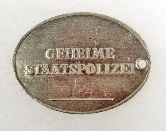 GERMAN NAZI GESTAPO ID TAG
