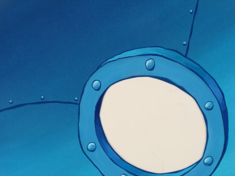 Spongebob Original Production Background Window Cut-Out
