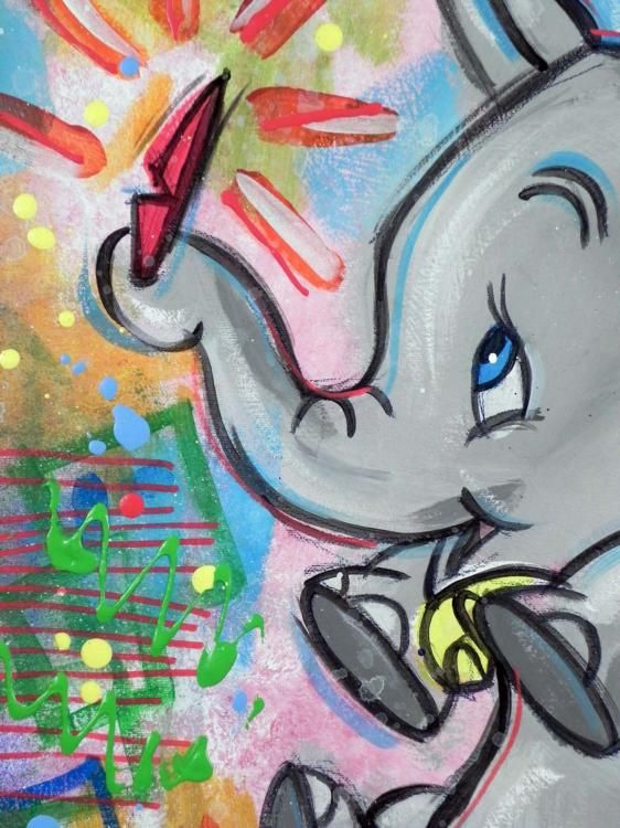 Dick Duerrstein Original Art Painting Dumbo Pop Art