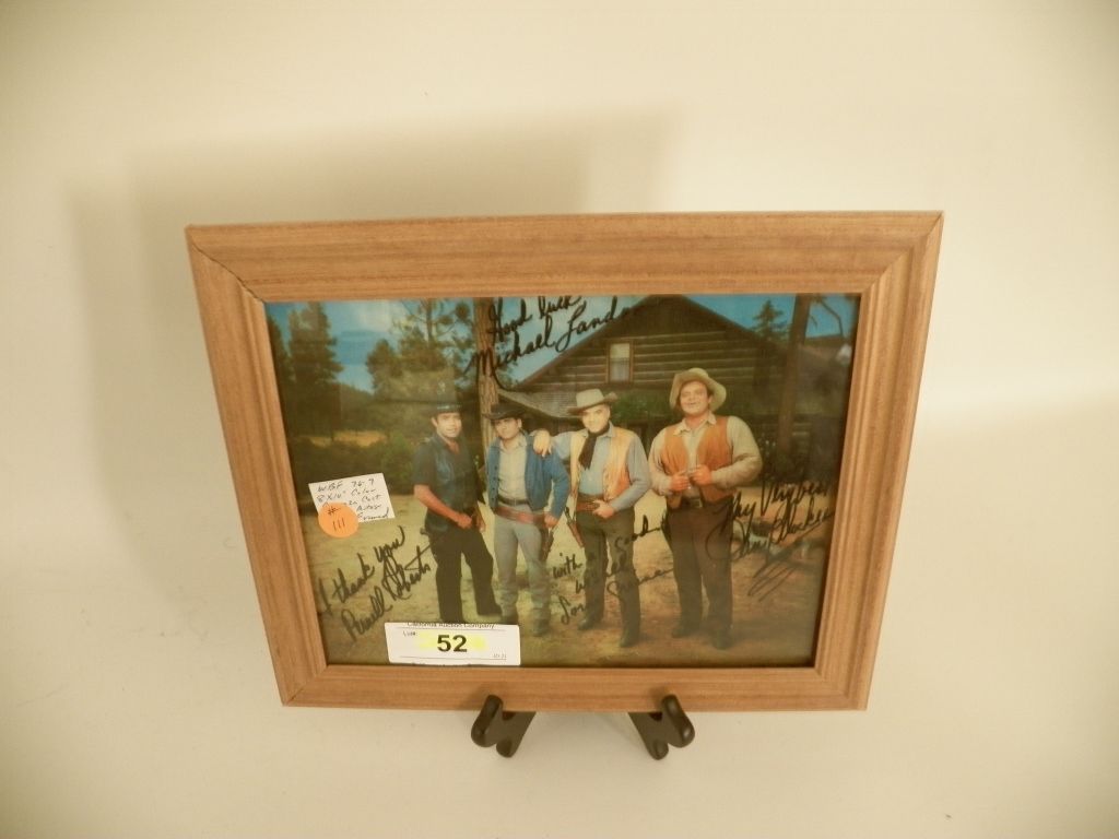 Bonanza Signed Autograph In Color by All 4 Actors