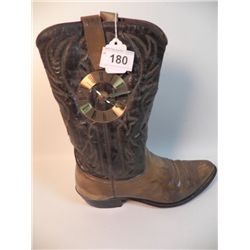 Leather Cowboy Boot Clock