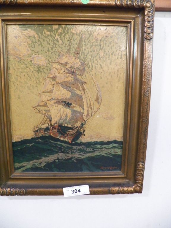 "Trade Winds" by J. Duncan Gleason -- Signed Oil Painting with ...