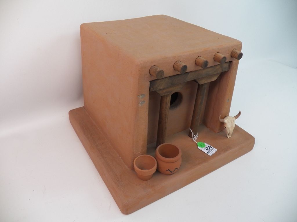 Adobe Style Bird House -- approx. 14' x 14"