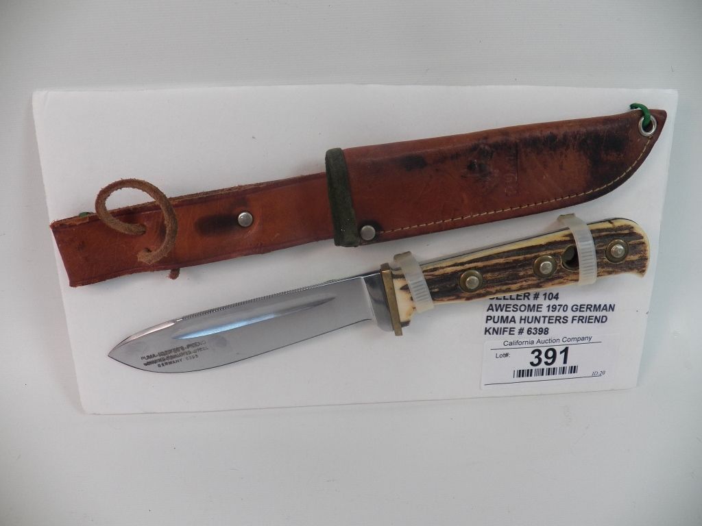1970 German Puma Hunters Friend Knife W/Sheath -- Numbered 6398