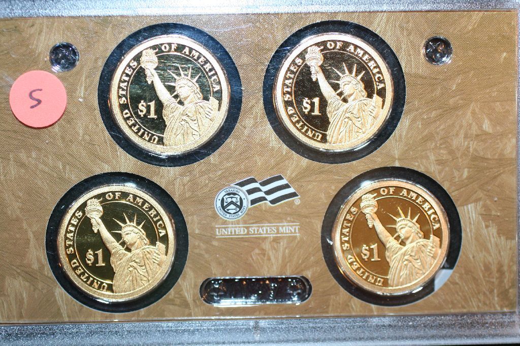 US Mint Presidential $1 Coin Proof Set; Harrison, Tyler, Polk & Taylor