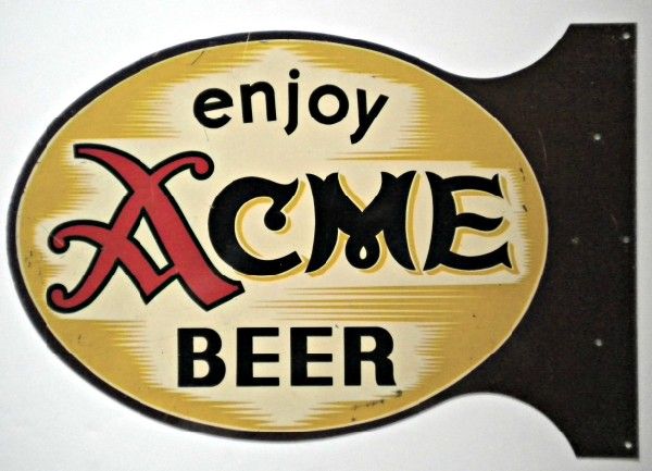 Acme Beer flange sign circa 1930's
