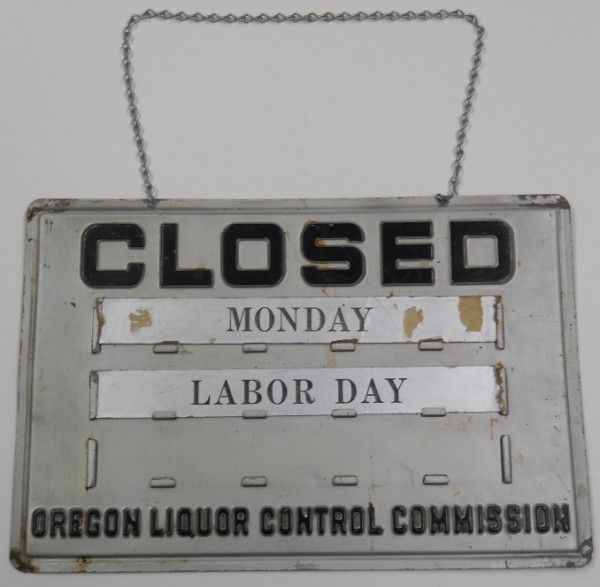 Oregon Liquor Control Commission Closed Sign
