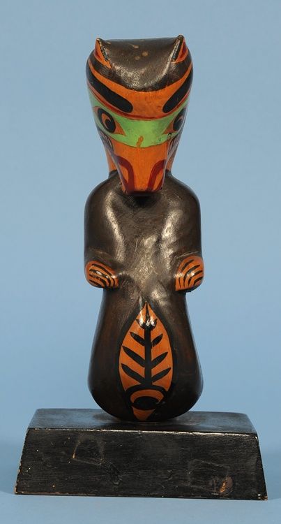 Ellen Neel Carved Otter Totem - Alert Bay, B.C. - Unsigned 8 3/4" H. 4 ...