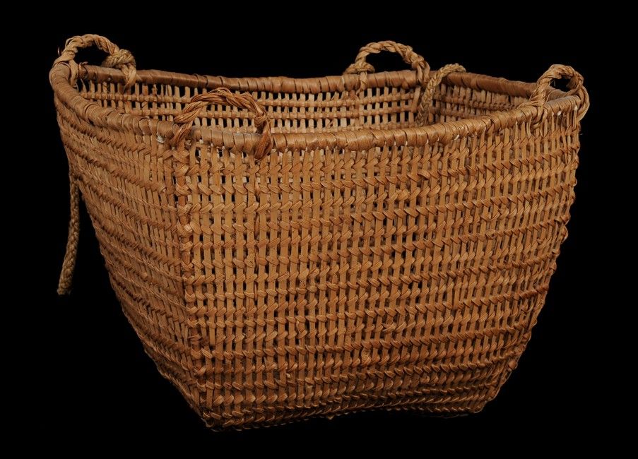 Coast Salish Clam Gathering Basket with Original Hemp Tumpline 18" L ...