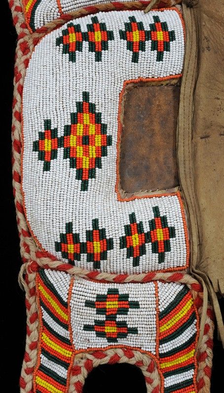 Assiniboine Beaded Pad Saddle with Geometric Design on Deer Hide ca ...