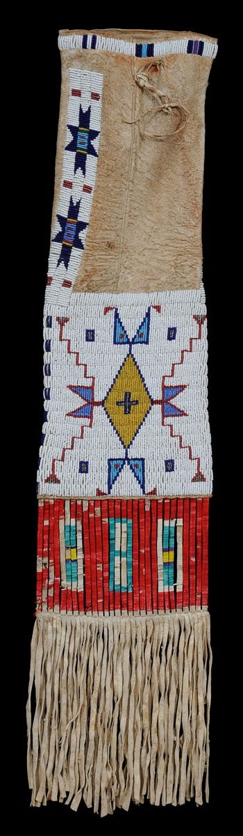 Northern Cheyenne/Ogallala Sioux Beaded Pipe Bag with Geometric Design ...