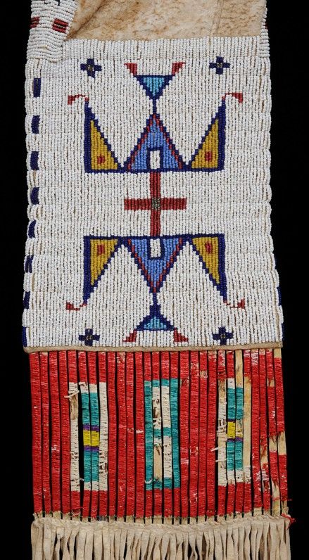 Northern Cheyenne/Ogallala Sioux Beaded Pipe Bag with Geometric Design ...