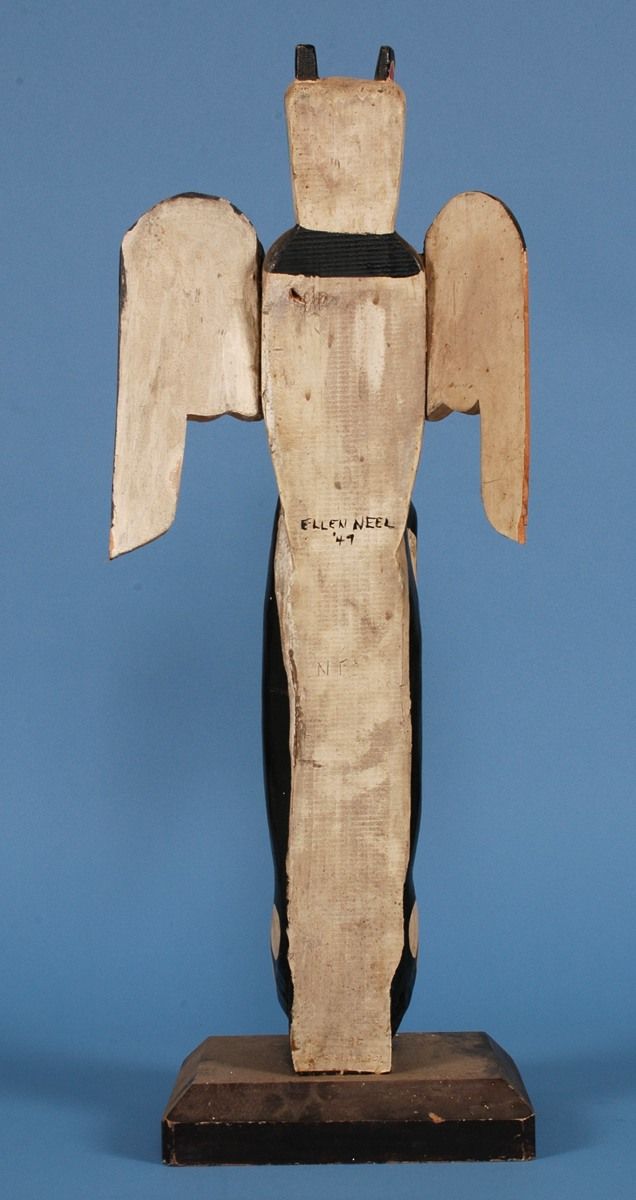 Ellen Neel Totem Carved 1949 with Thunderbird and Whale - Signed 28" H ...