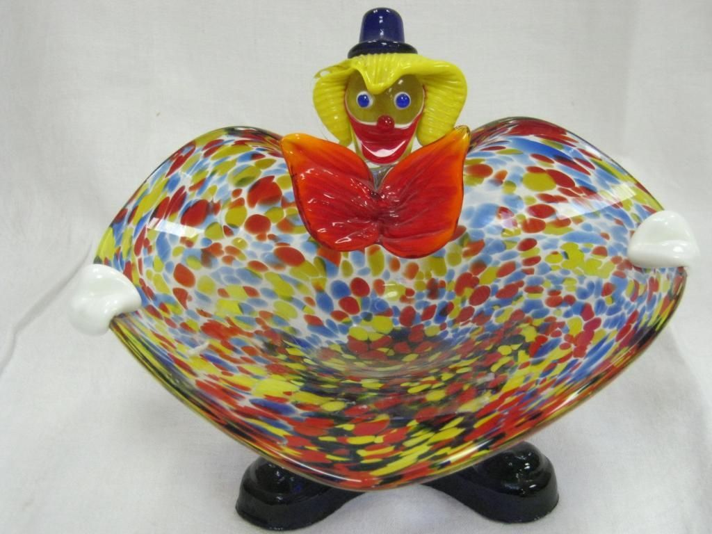 Murano clown ash tray.