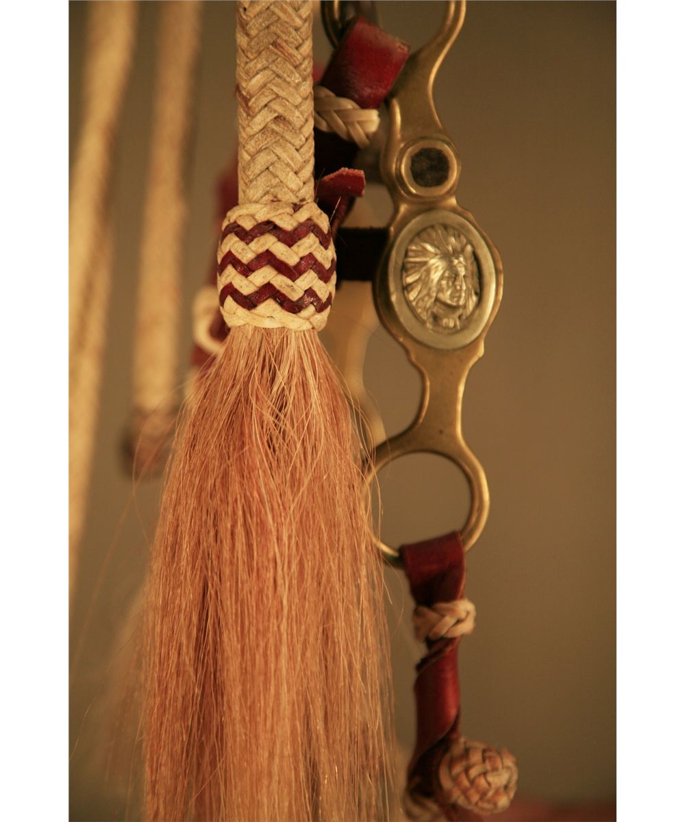 Cecil Connors, braided rawhide headstall and buckaroo reins, with ...