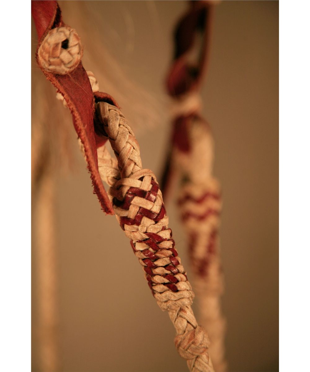 Cecil Connors, braided rawhide headstall and buckaroo reins, with ...